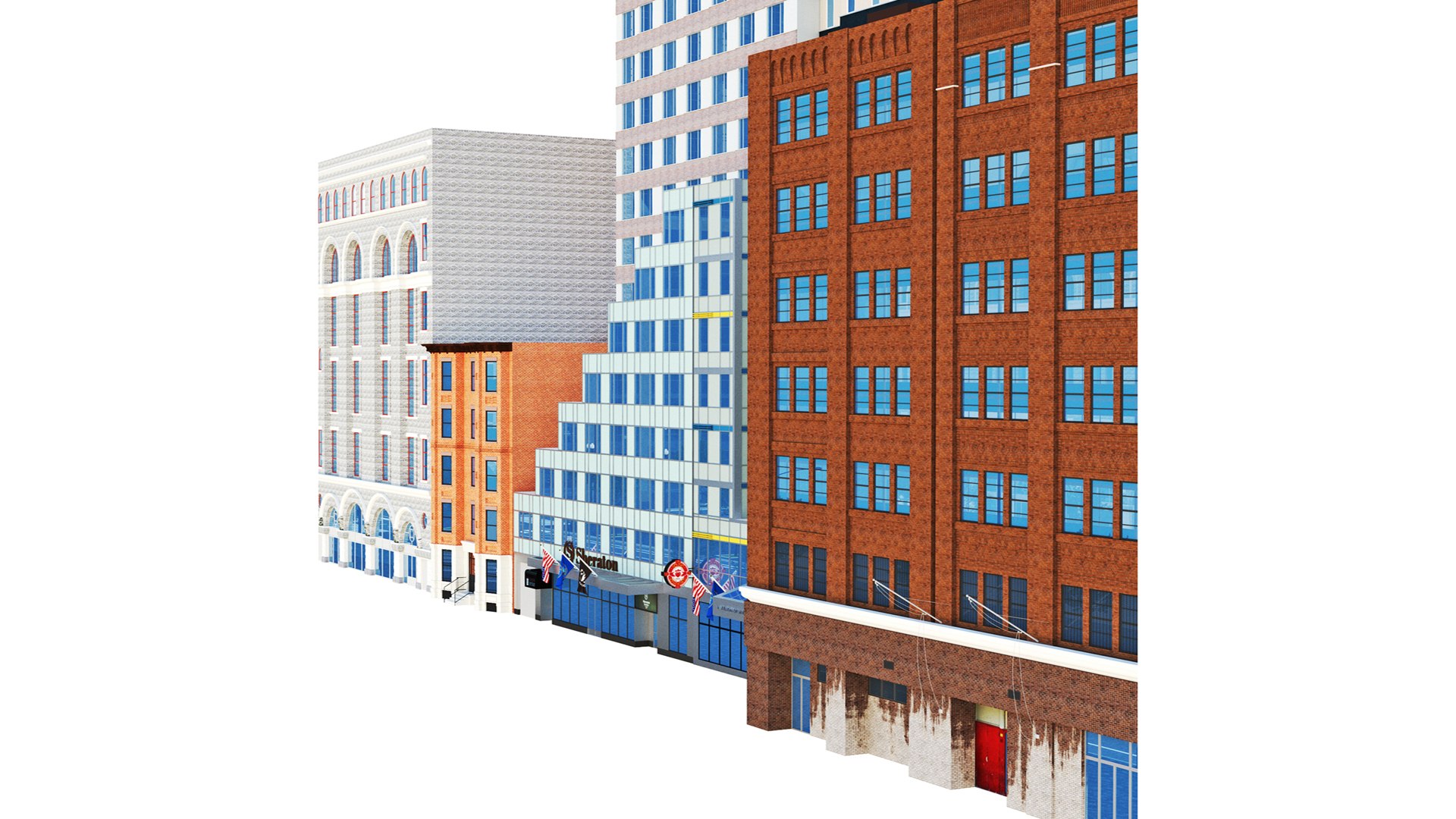 3D Model Facade Of City Point Brooklyn New York Buildings - TurboSquid ...
