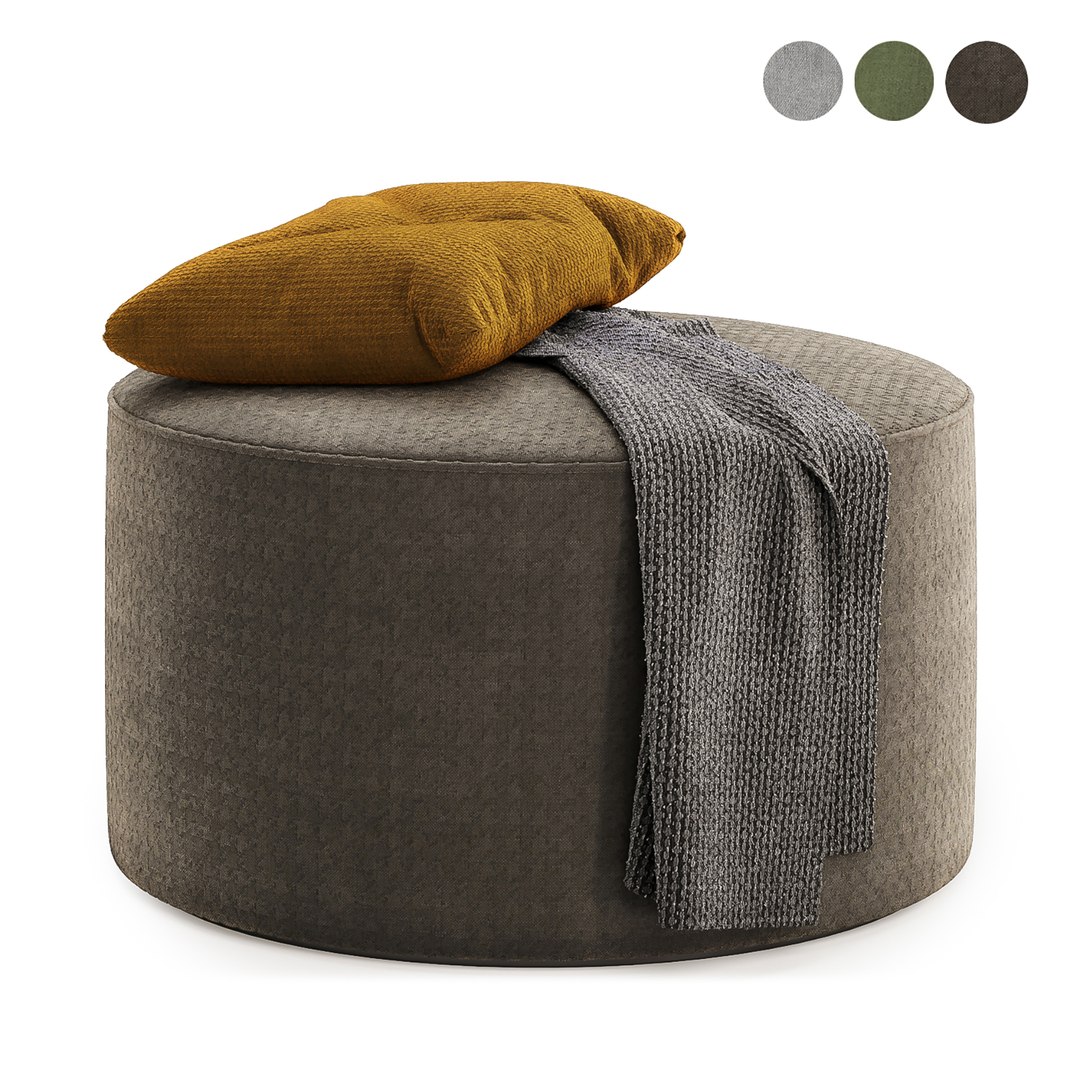 Hadleigh Fabric Large Round Stool 3D - TurboSquid 2243507
