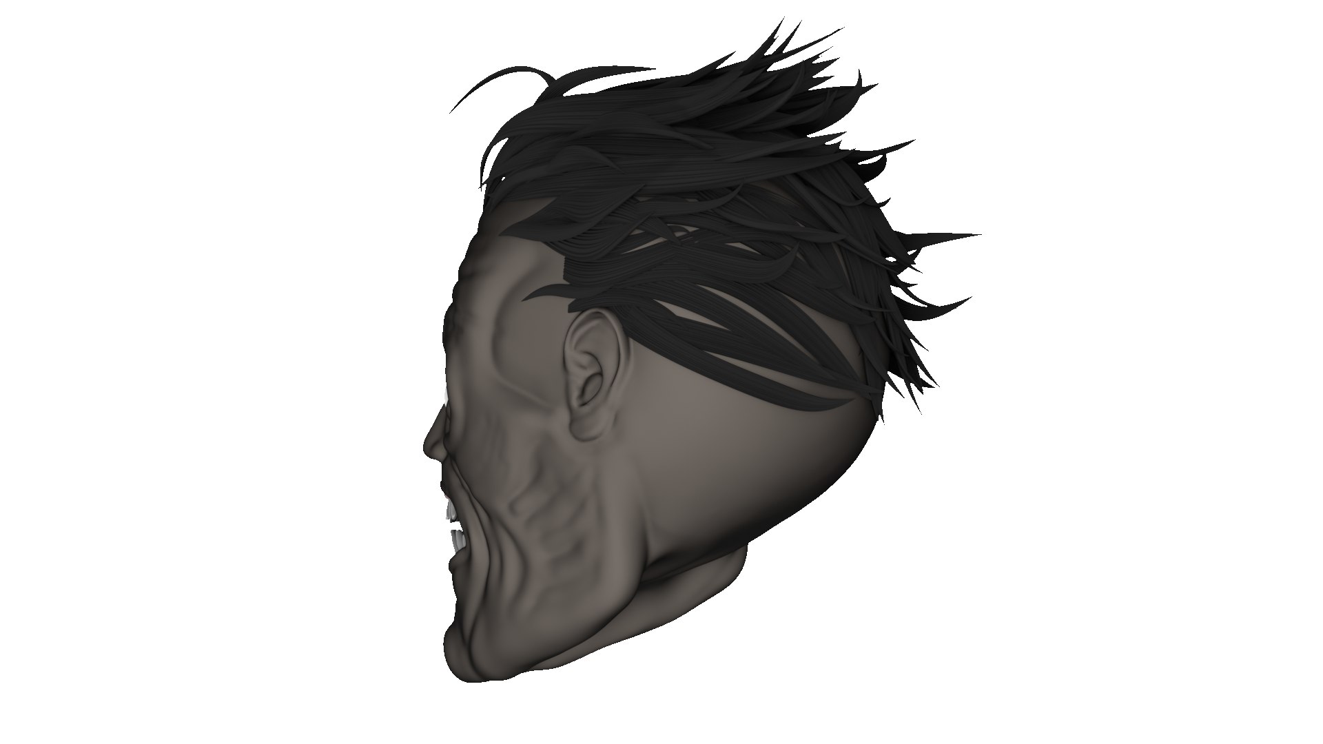 3D Zombie head for blender model - TurboSquid 2115377