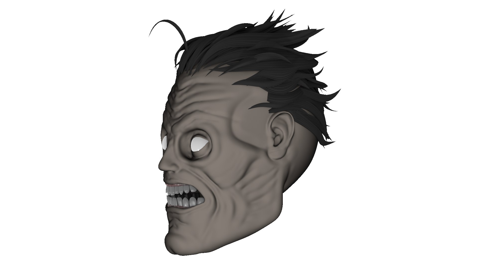 3D Zombie Head For Blender Model - TurboSquid 2115377