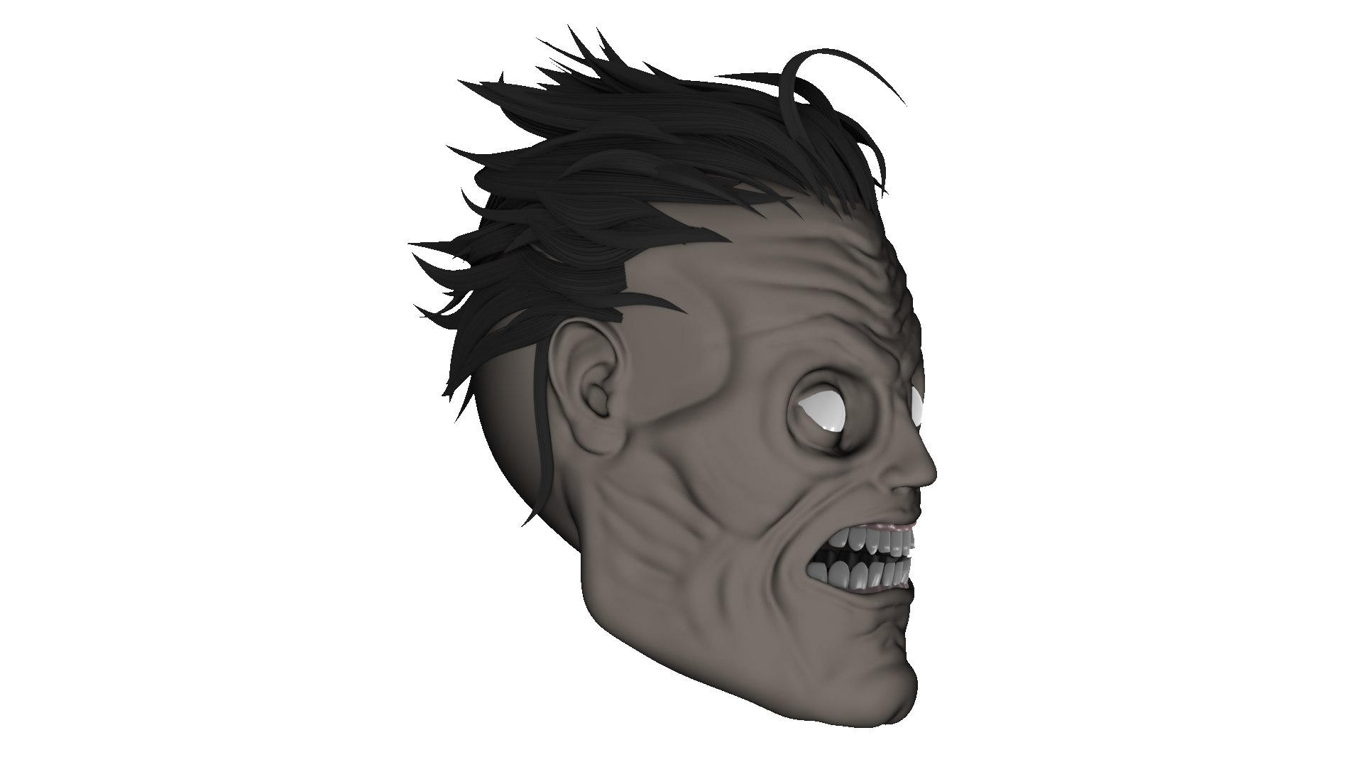 3D Zombie Head For Blender Model - TurboSquid 2115377