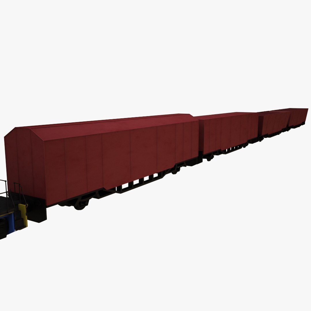 Sd40-2 Freight Train 3d Model