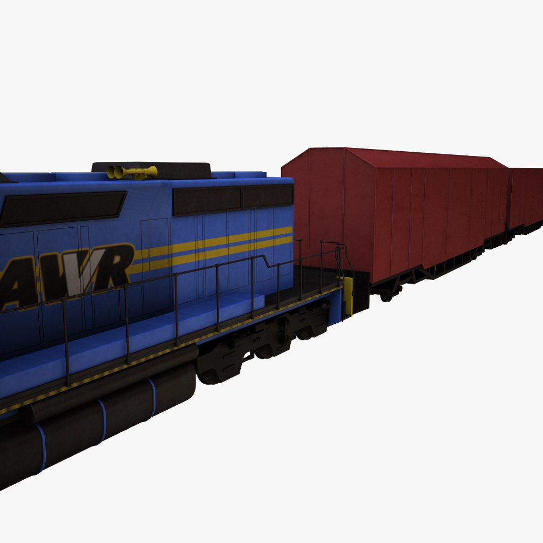 Sd40-2 Freight Train 3d Model