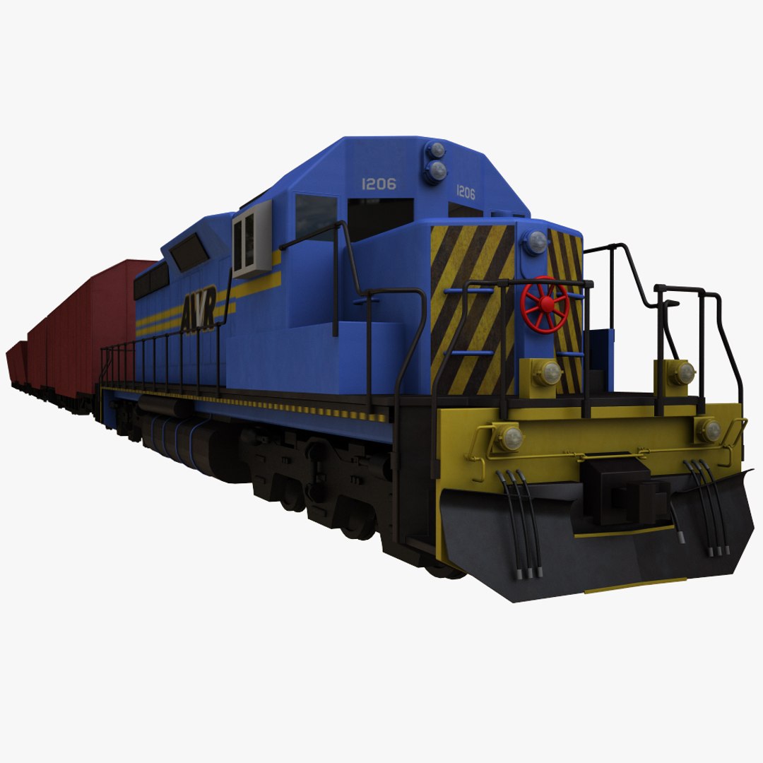 Sd40-2 Freight Train 3d Model