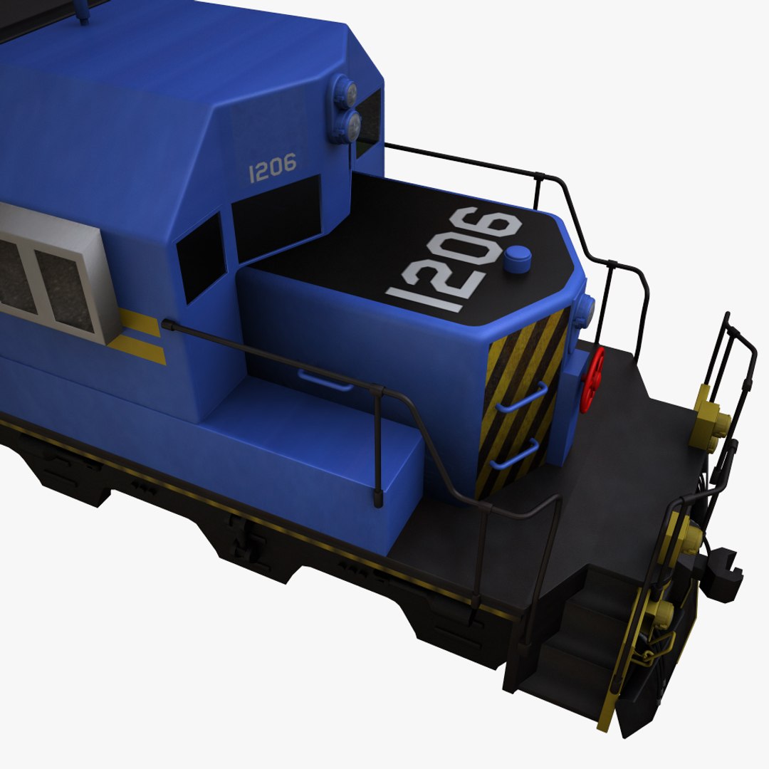 Sd40-2 Freight Train 3d Model