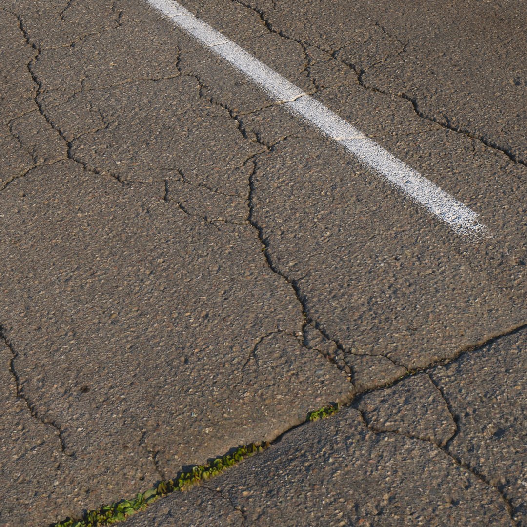 3D Old wet and dry paved road - 35 meters - TurboSquid 2119111