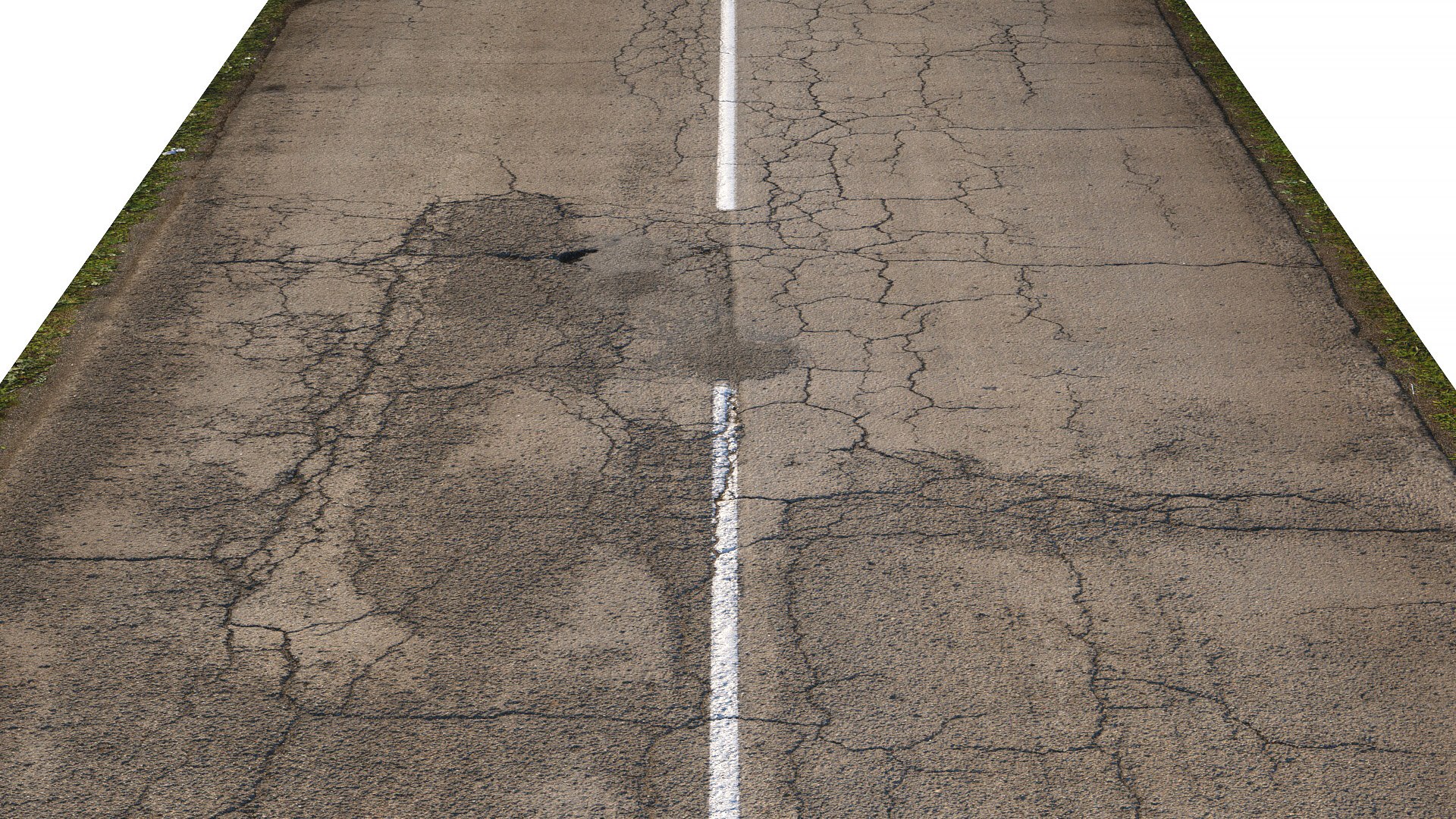 3D Old wet and dry paved road - 35 meters - TurboSquid 2119111