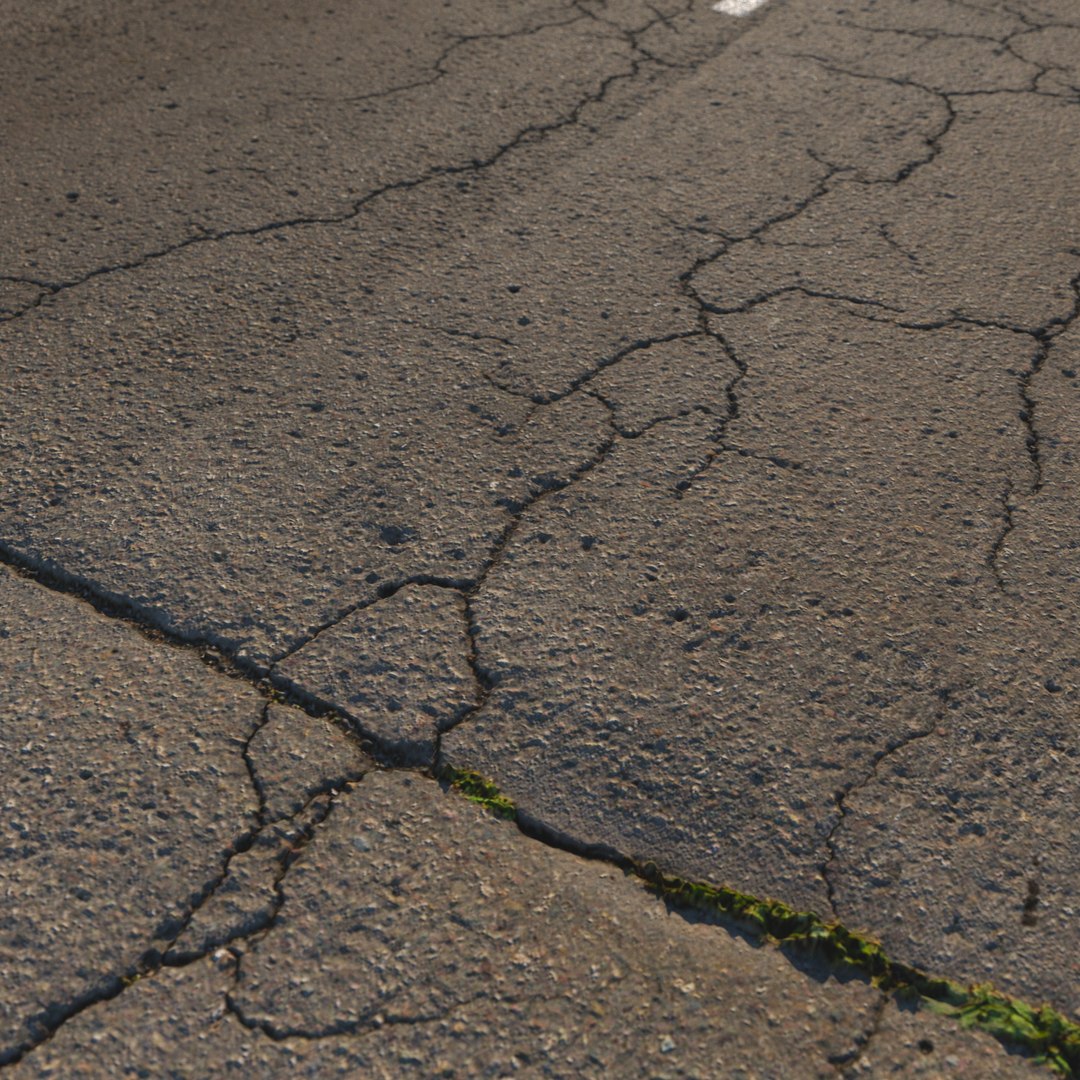 3D Old wet and dry paved road - 35 meters - TurboSquid 2119111