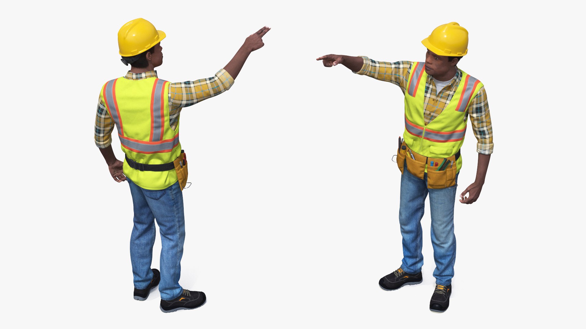 Construction Worker Pointing Pose Fur Model - TurboSquid 2279775