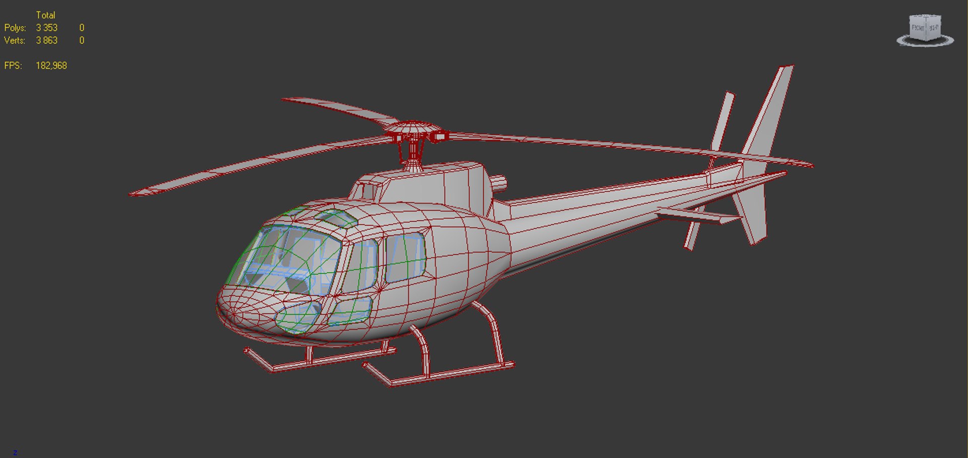 helicopter eurocopter as350 3d model