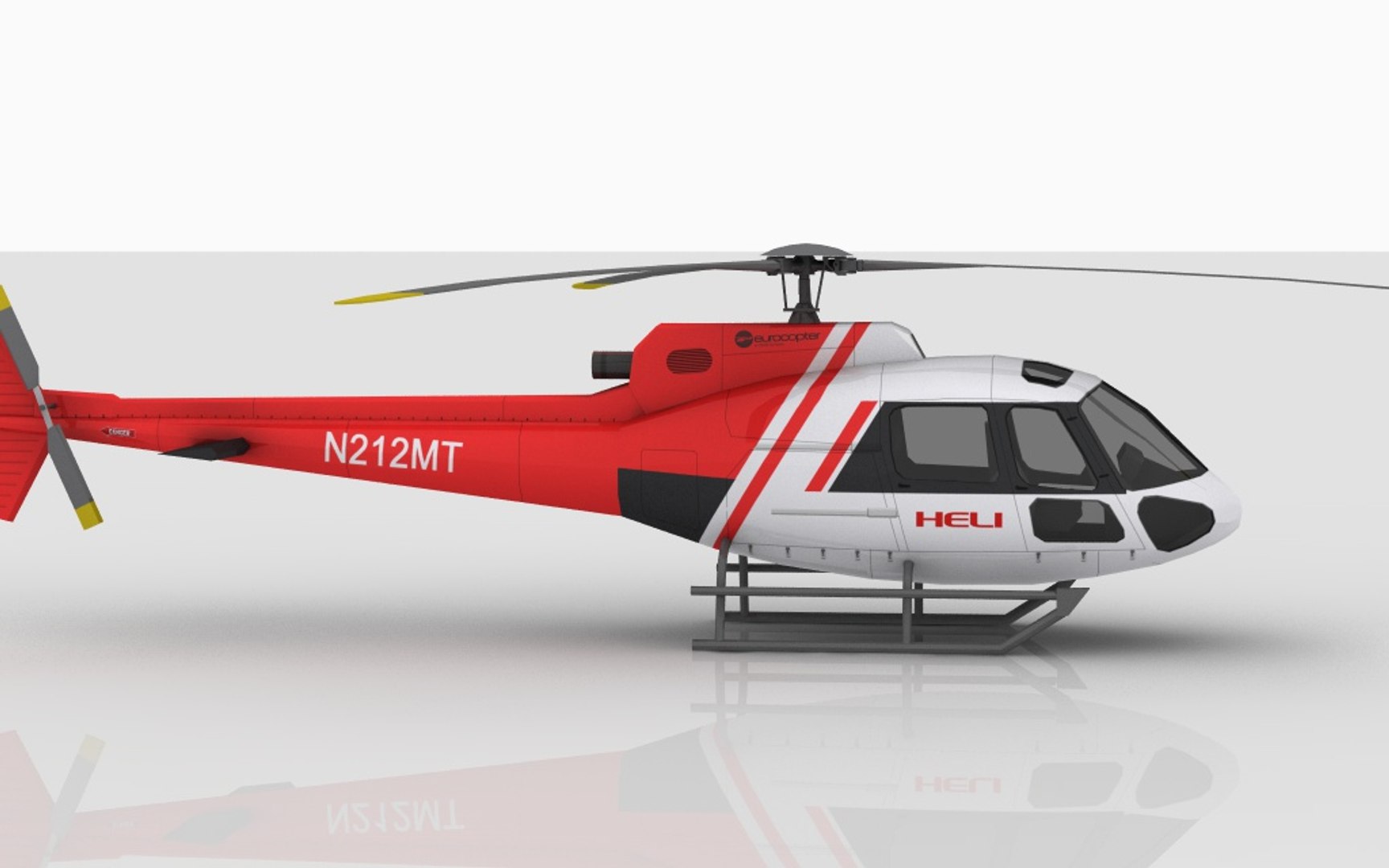 helicopter eurocopter as350 3d model