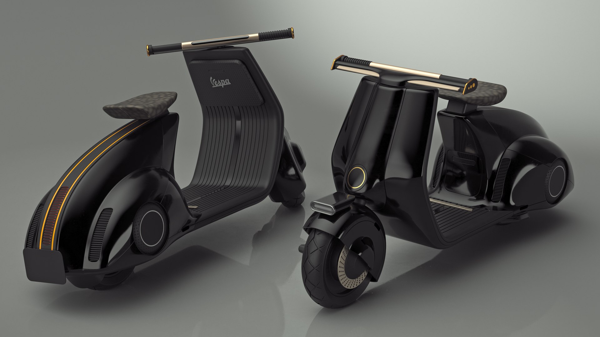 Futuristic Electric Scooter Black Rigged 3D Model - TurboSquid 2217536