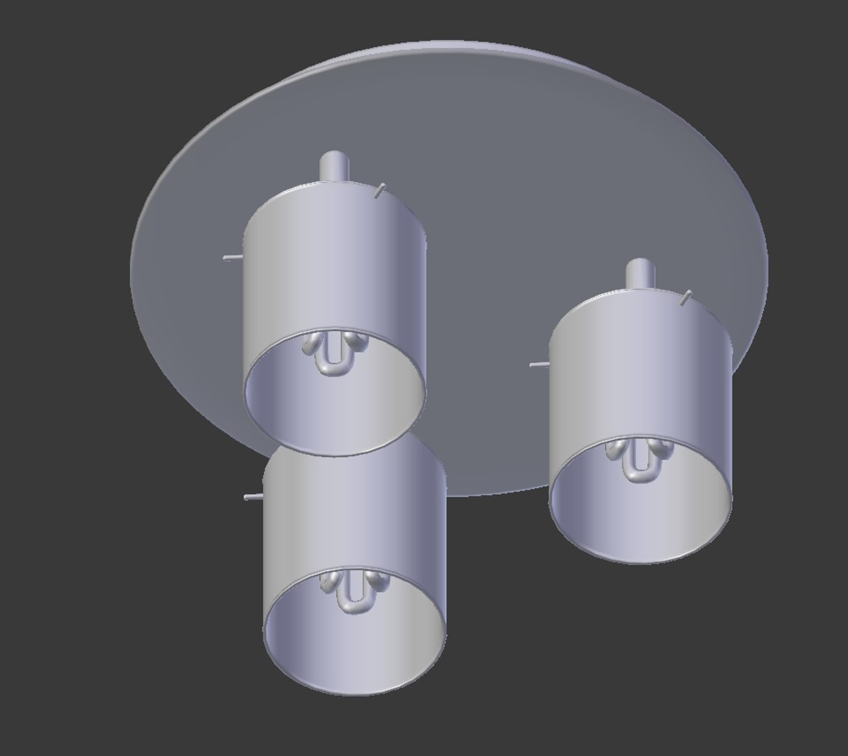 3 spot ceiling lamp 3d obj