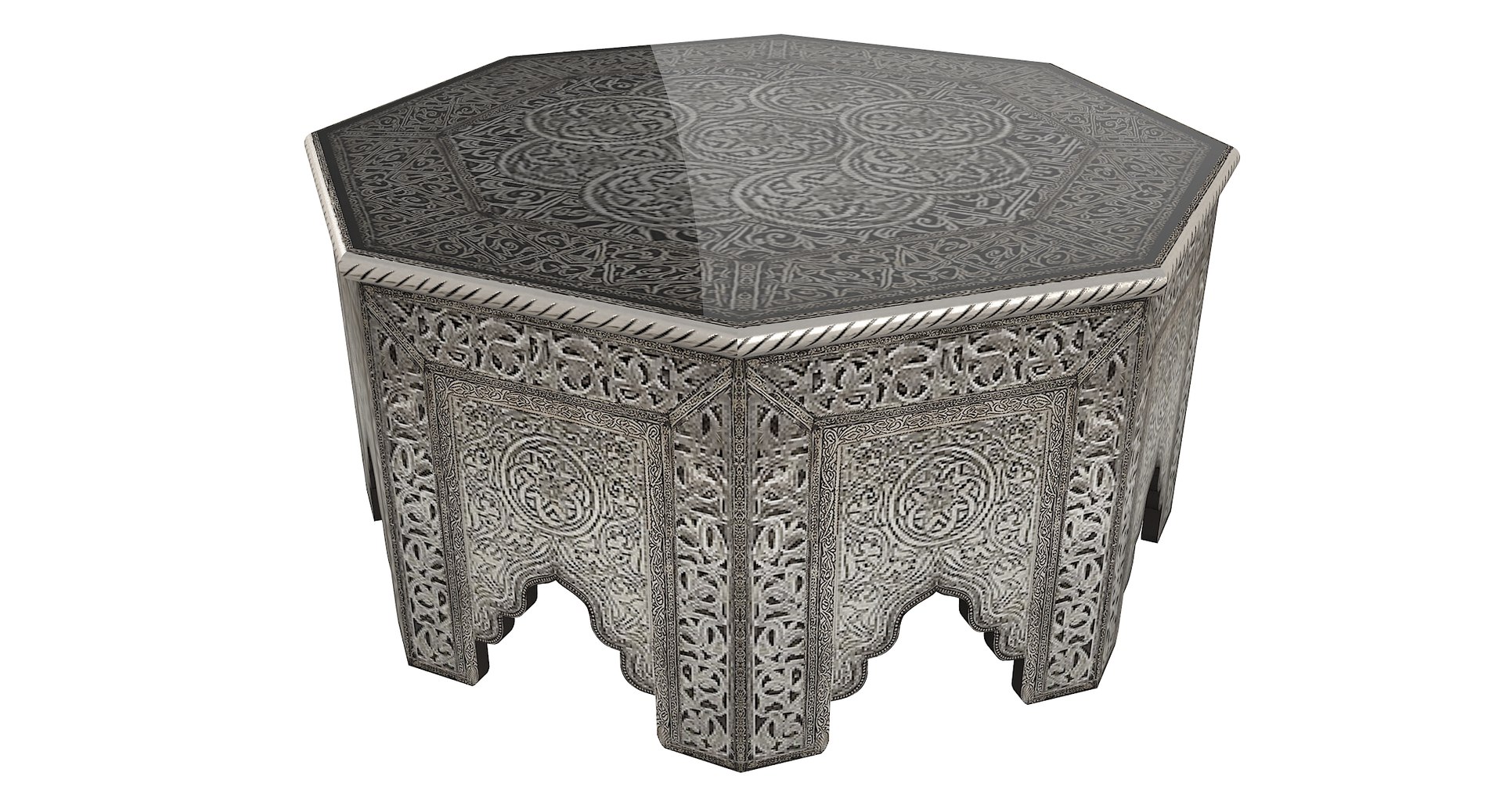 White Metal Octogonal 3D - TurboSquid 1163099