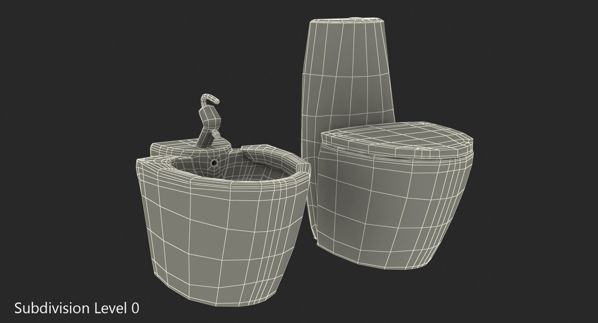 3D Piece Wc Toilet Bidet - TurboSquid 1214072