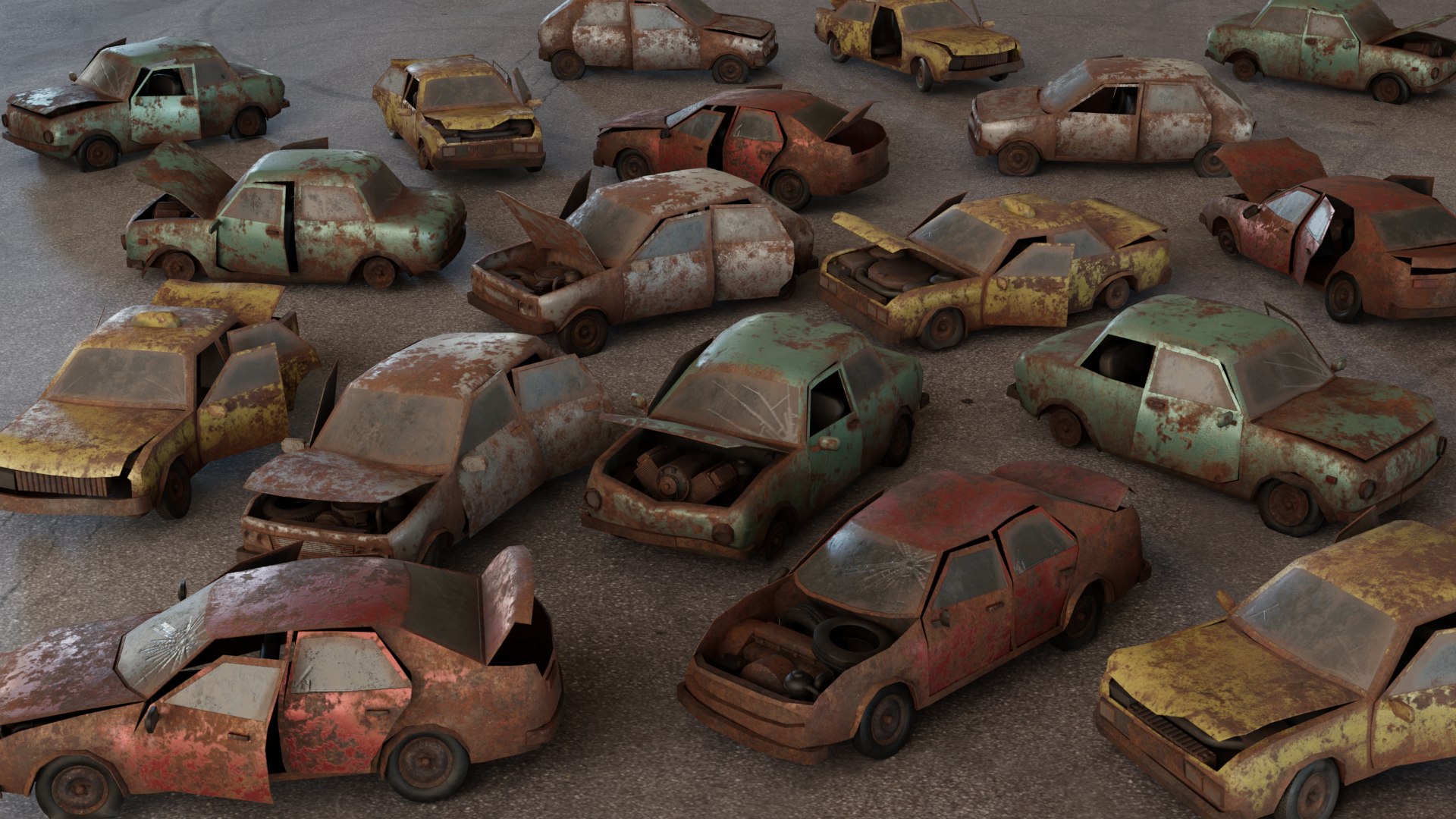 3D Apocalyptic Damaged Car - TurboSquid 1910981