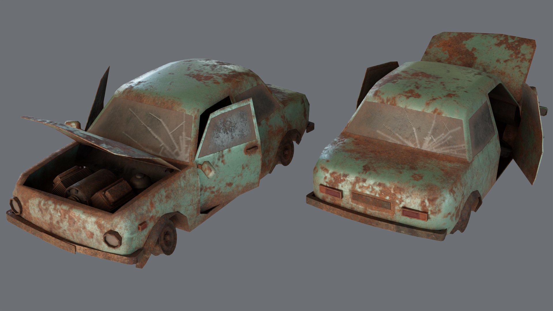 3D Apocalyptic Damaged Car - TurboSquid 1910981