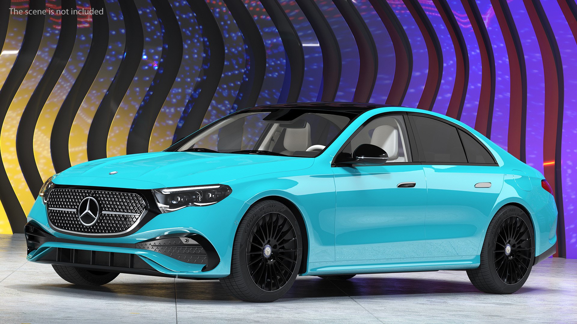 Mercedes E-class Turquoise Color 3D Model - TurboSquid 2165443