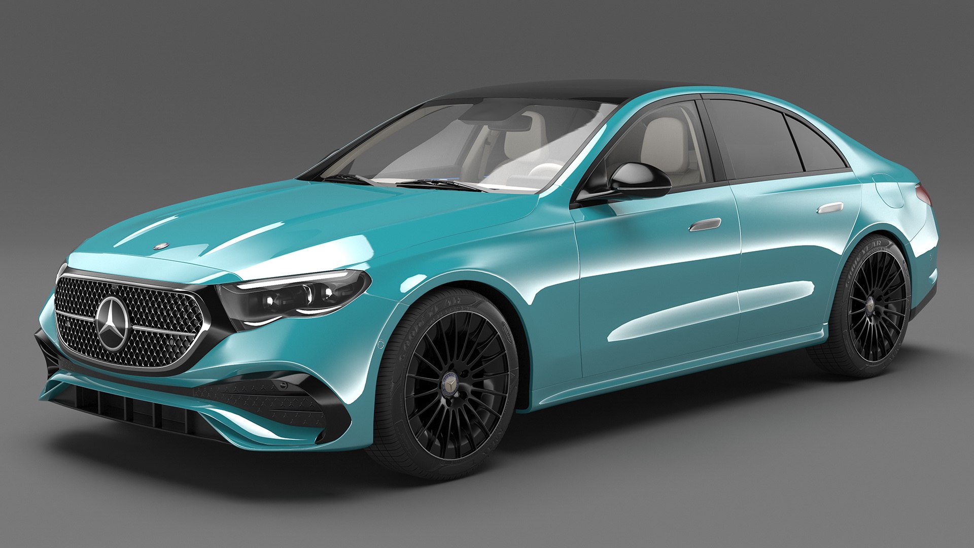 Mercedes E-class Turquoise Color 3D model - TurboSquid 2165443