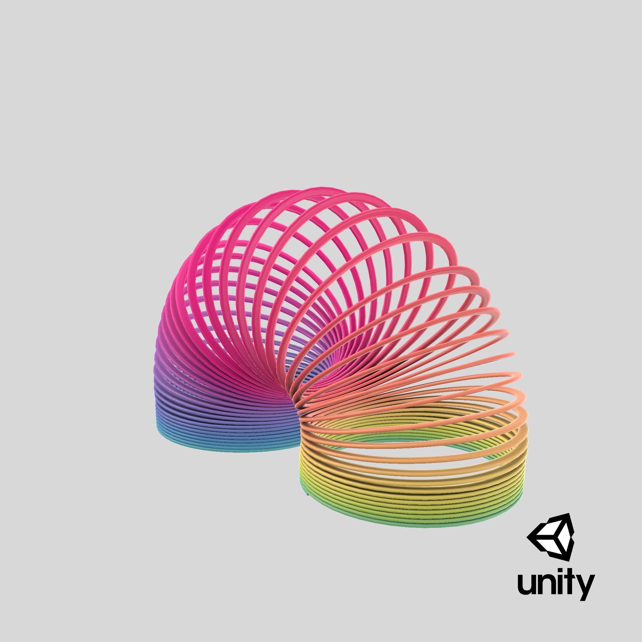 Rainbow slinky toy spring 3D model - TurboSquid 1488357