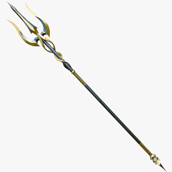 modelo 3d Fantasy Trident 02 Todas las texturas PBR Unity UE incluidas ...