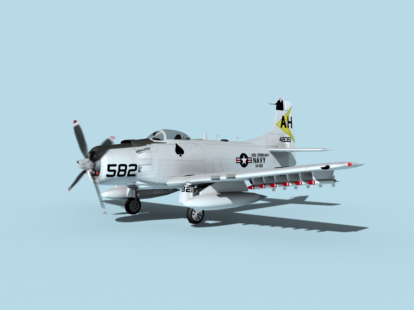 3D skyraider douglas a-1 model - TurboSquid 1488637