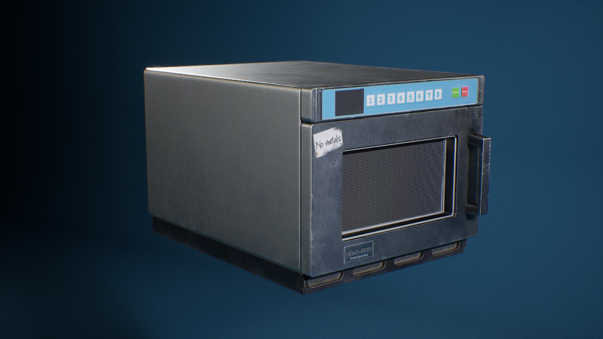 3D Commercial Restaurant Kitchen Microwave PBR Game Low-poly 3D model ...