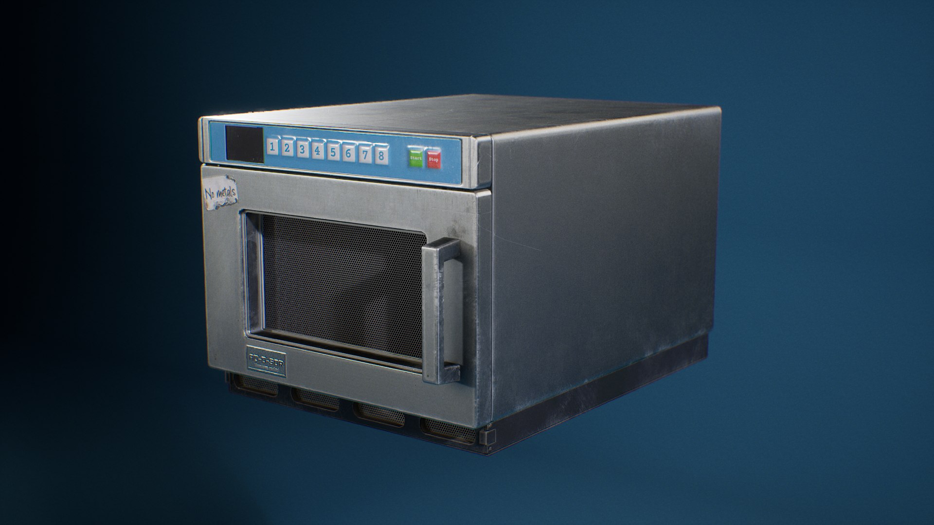 3D Commercial Restaurant Kitchen Microwave PBR Game Low-poly 3D model ...