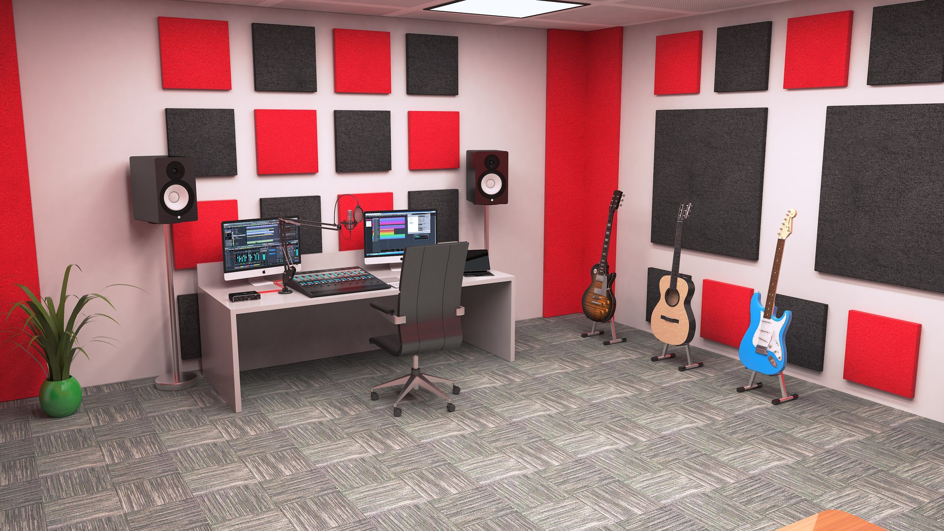 Music Studio Collection 3D - TurboSquid 1834692