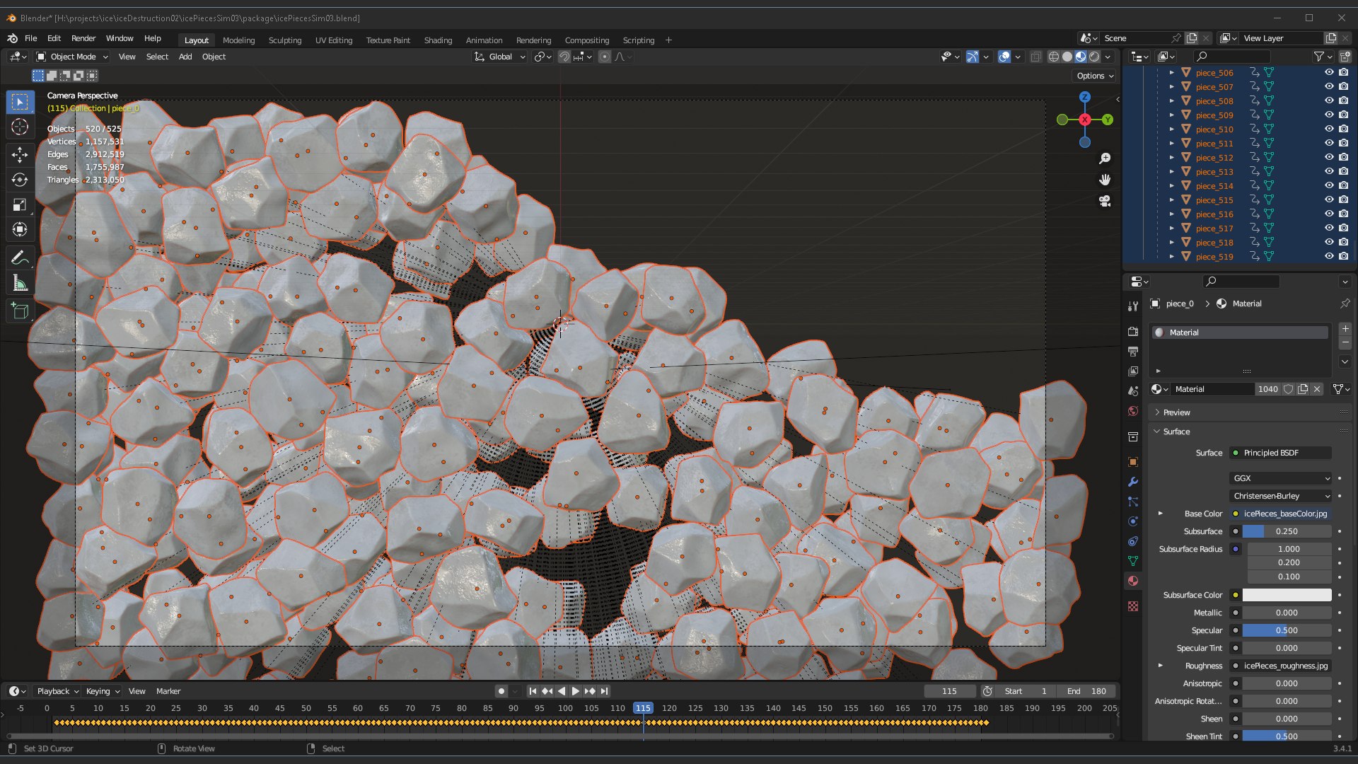 Ice Cubes Falling Animation 3 3D Model - TurboSquid 2023899
