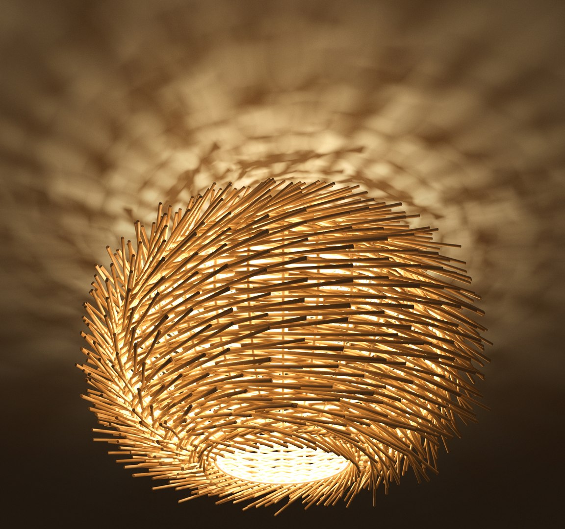 3D Rattan Lamp Lights Model - TurboSquid 1349037