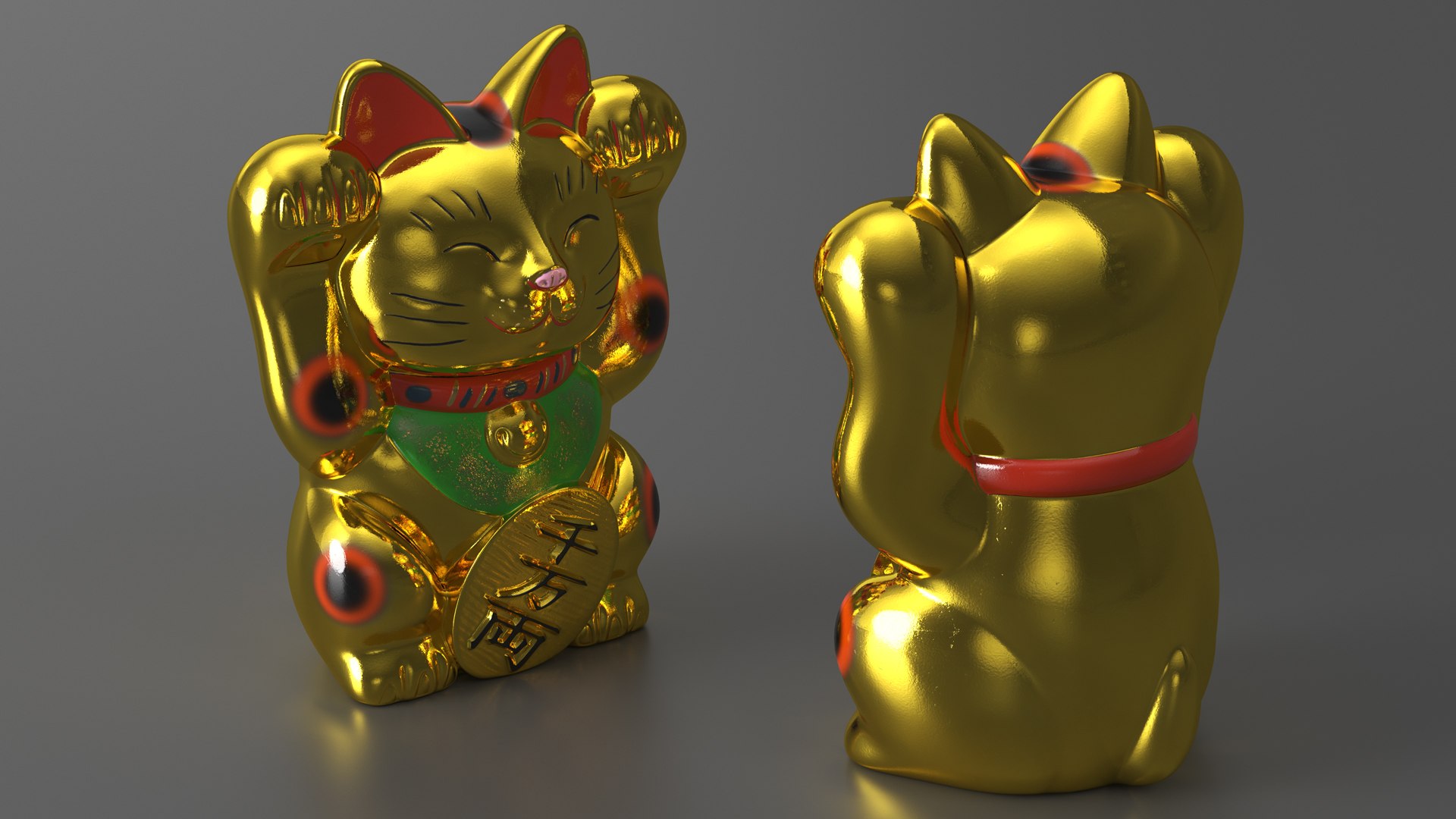 3D Maneki Neko Lucky Cat Figurine Model - TurboSquid 2279757