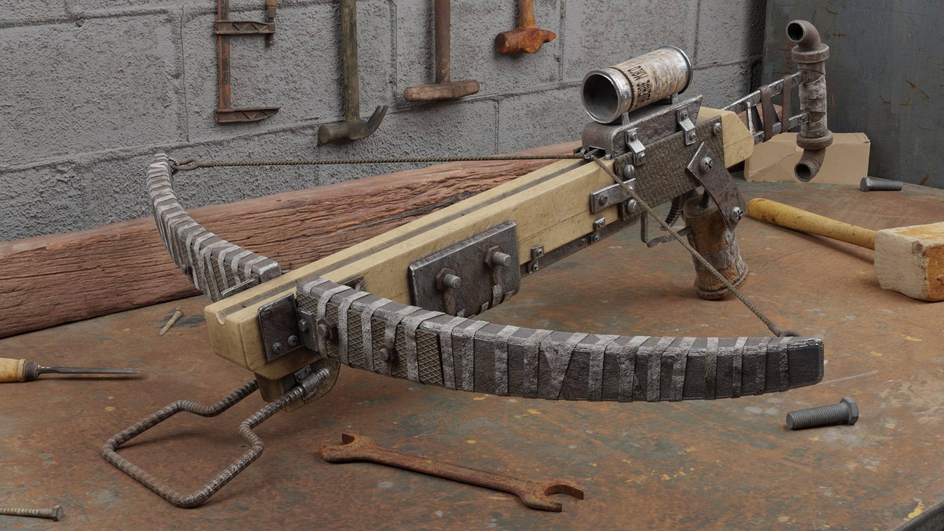 3D Homemade crossbow model - TurboSquid 2146826