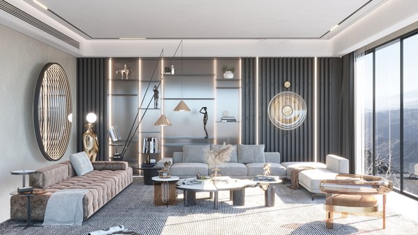 3D Modern style living room model - TurboSquid 1845431