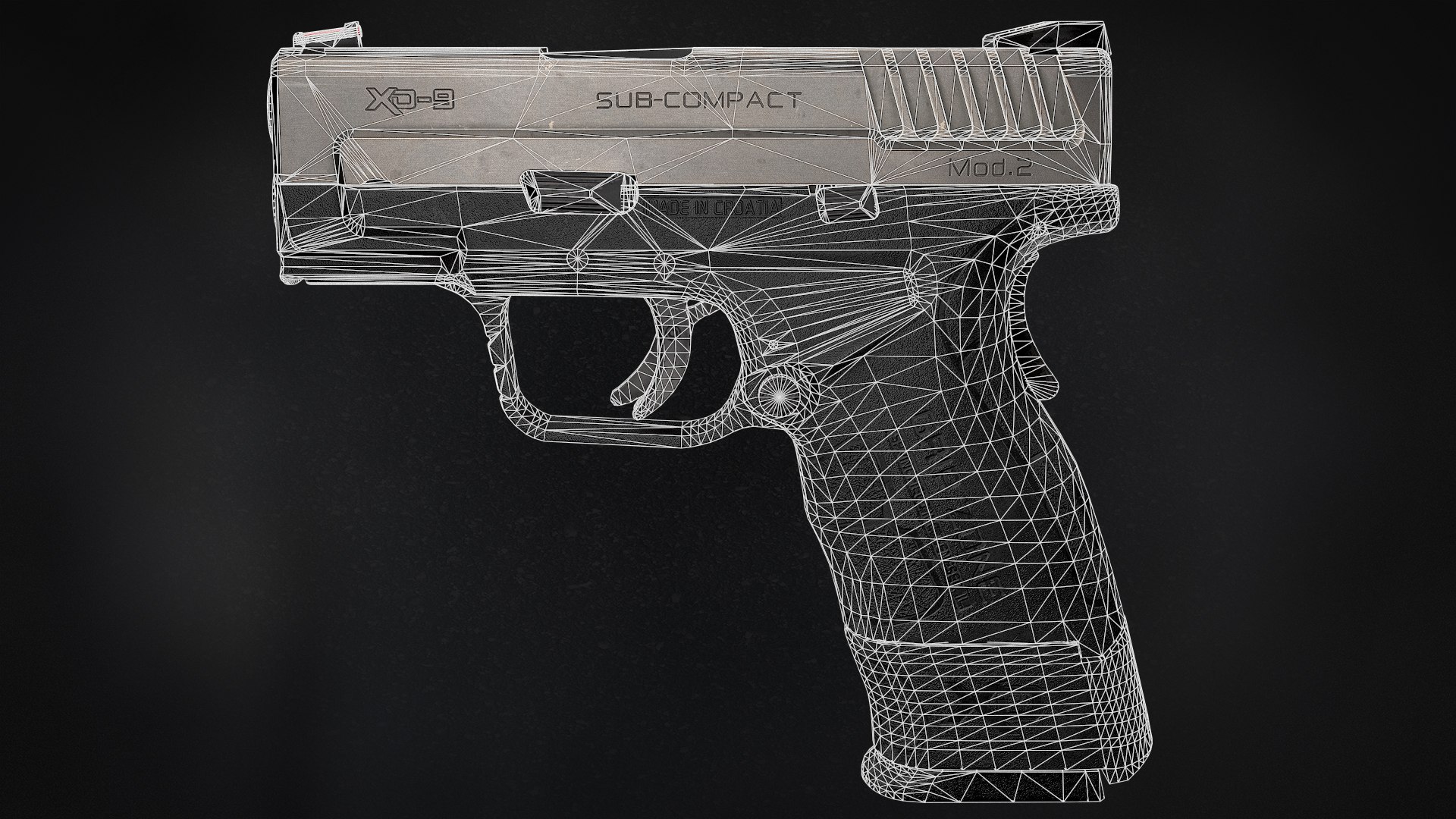 3D Springfield XD Mod2 Game Ready Low Poly Model - TurboSquid 1935805