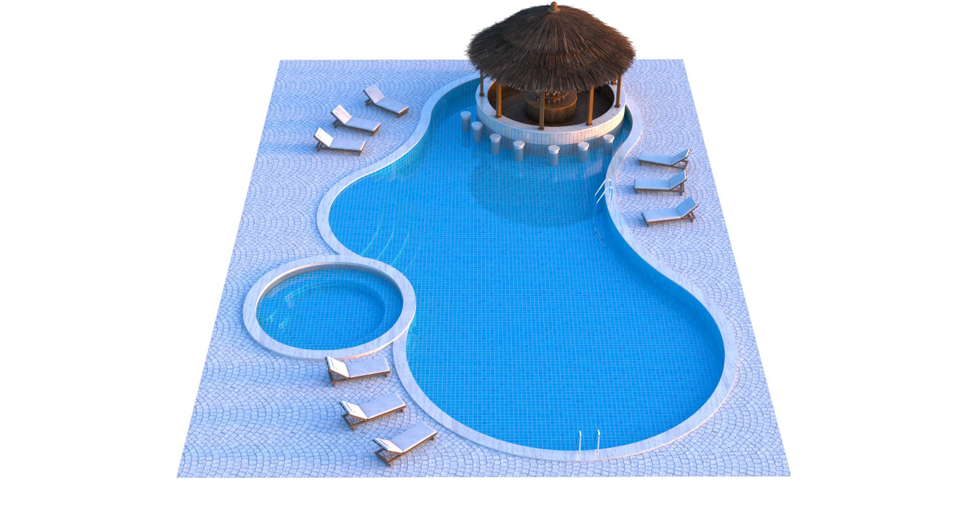 3D Swimming Pool Model - TurboSquid 1284065