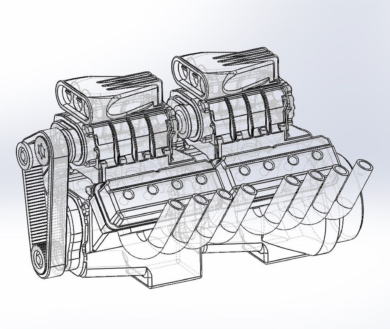 3D Diecast engine 2 V8 Scale 1 to 25 model - TurboSquid 2065506