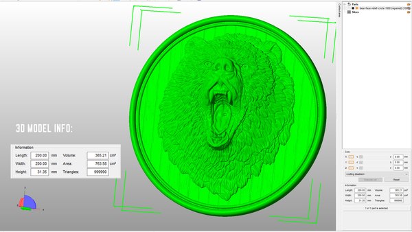 modelo 3d Escultura en bajorrelieve con cara de oso enojado ...