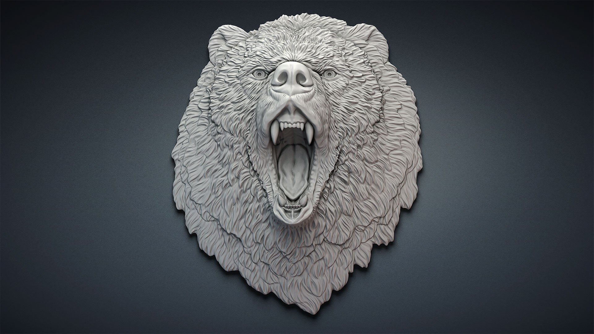 Angry Grizzly Bear Face