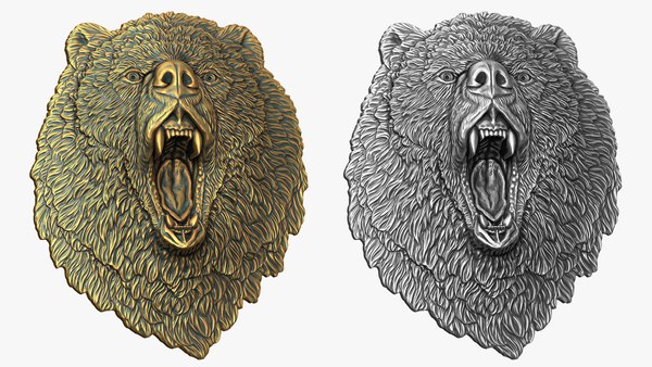 3D Angry Bear Face Bas-Relief Sculpture - TurboSquid 1920023