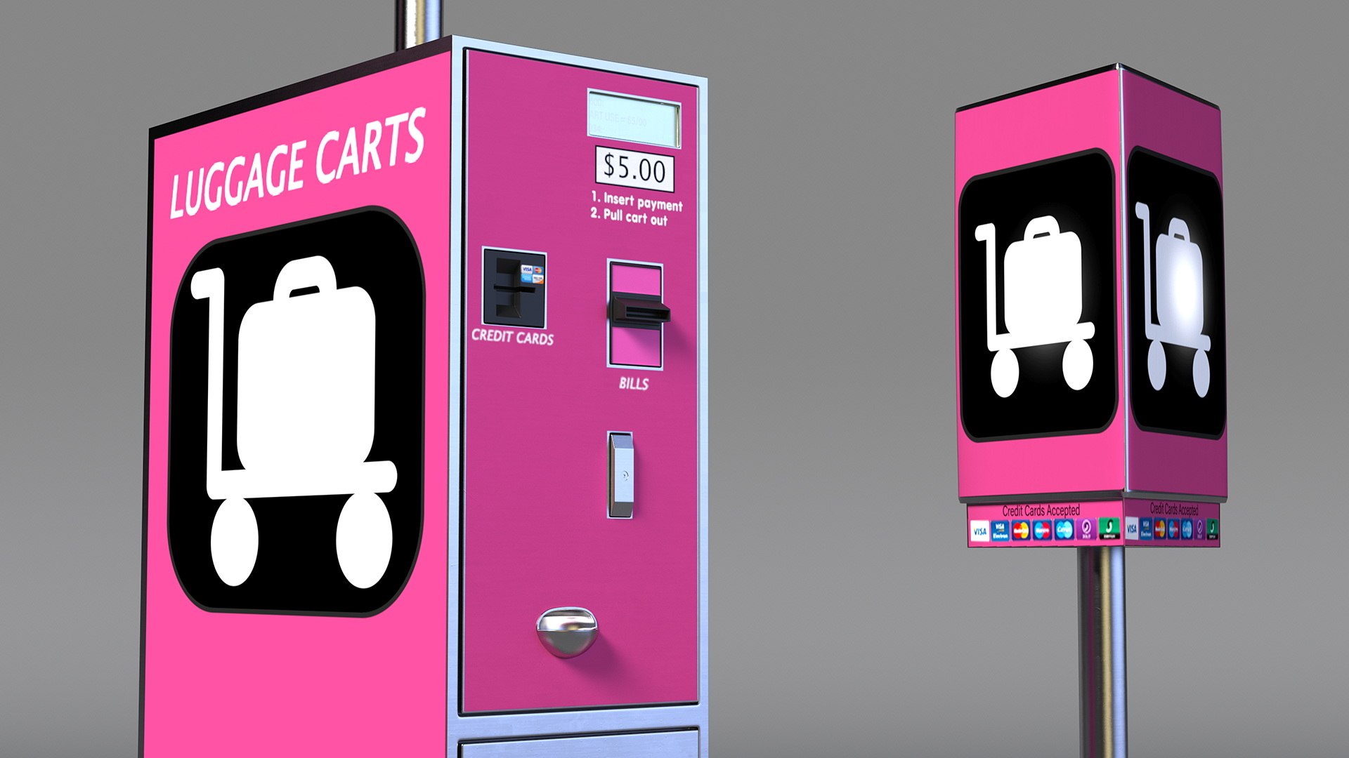 3D Model Luggage Cart Management Unit For Airport - TurboSquid 2105639