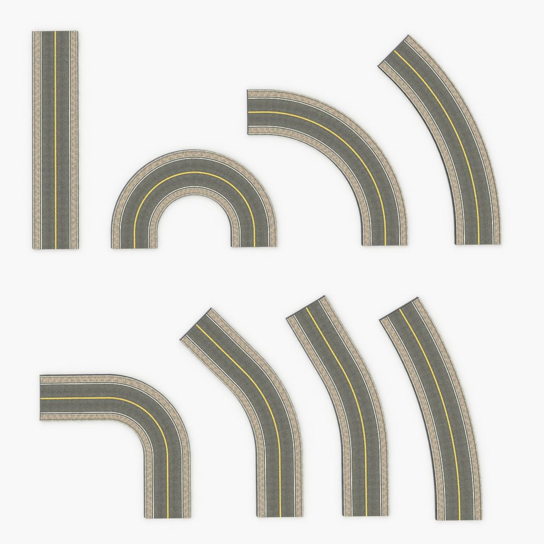 Road Set Modelled Max