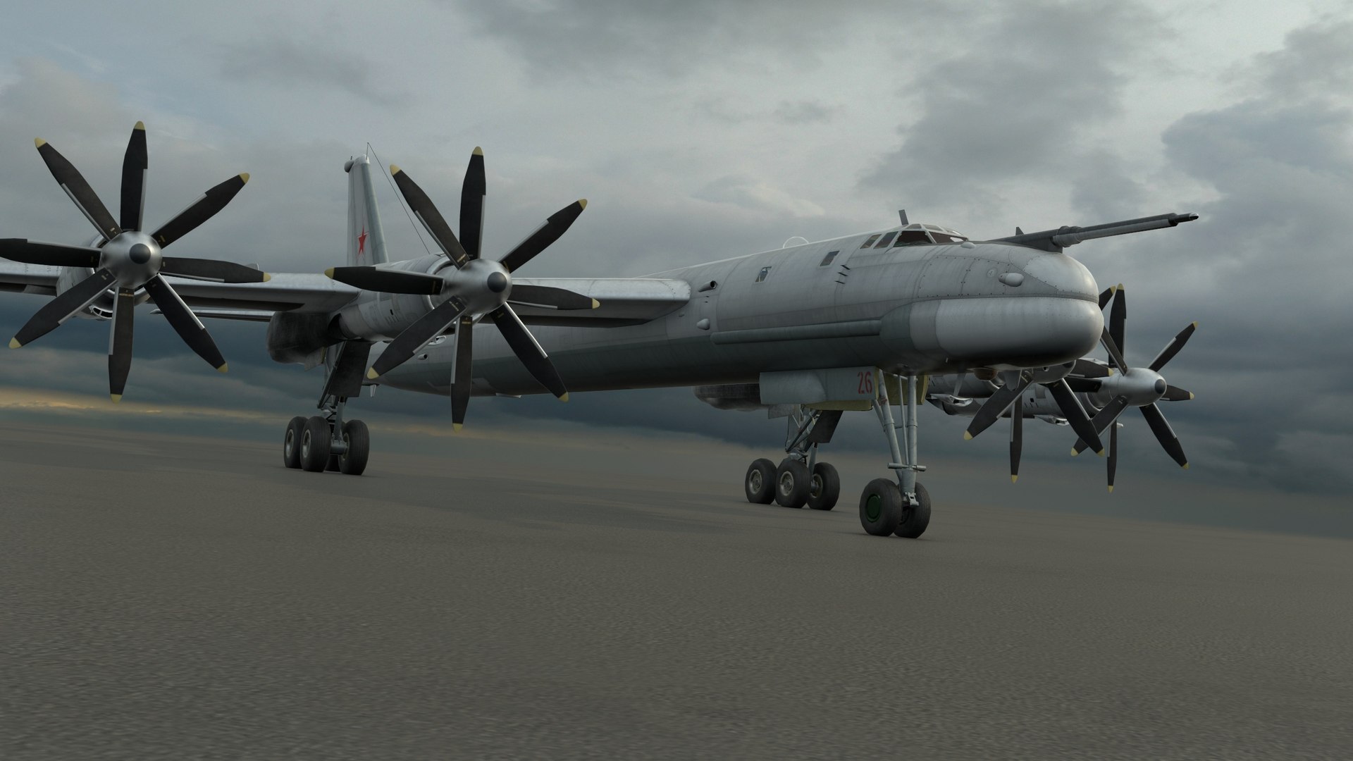3d model tu-95ms bomber
