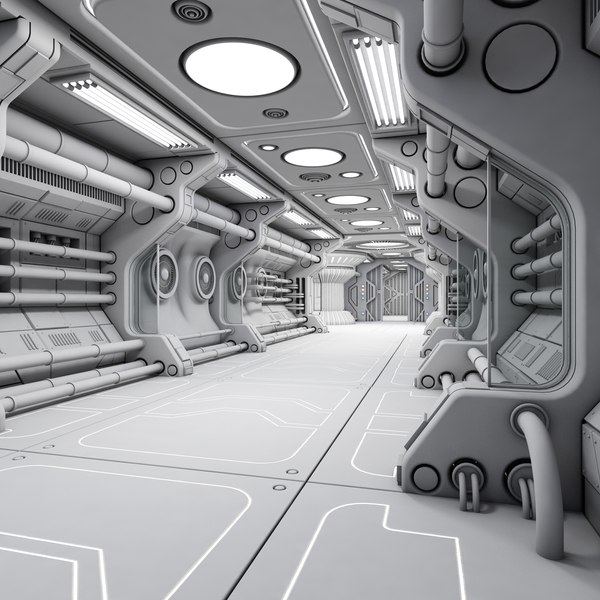 sci-fi interior scene 3d max