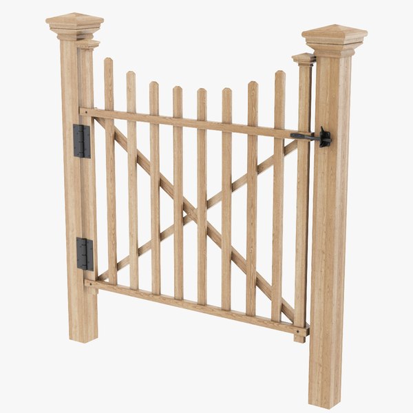 Wooden fence gate model - TurboSquid 1605479