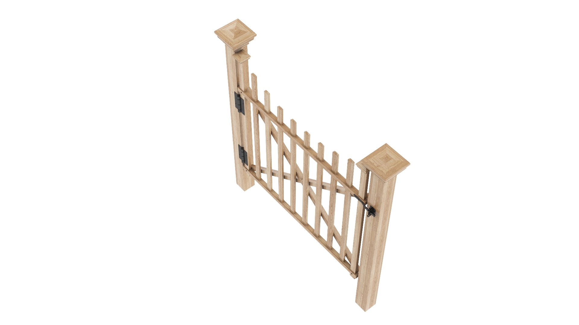 Wooden Fence Gate Model - TurboSquid 1605479