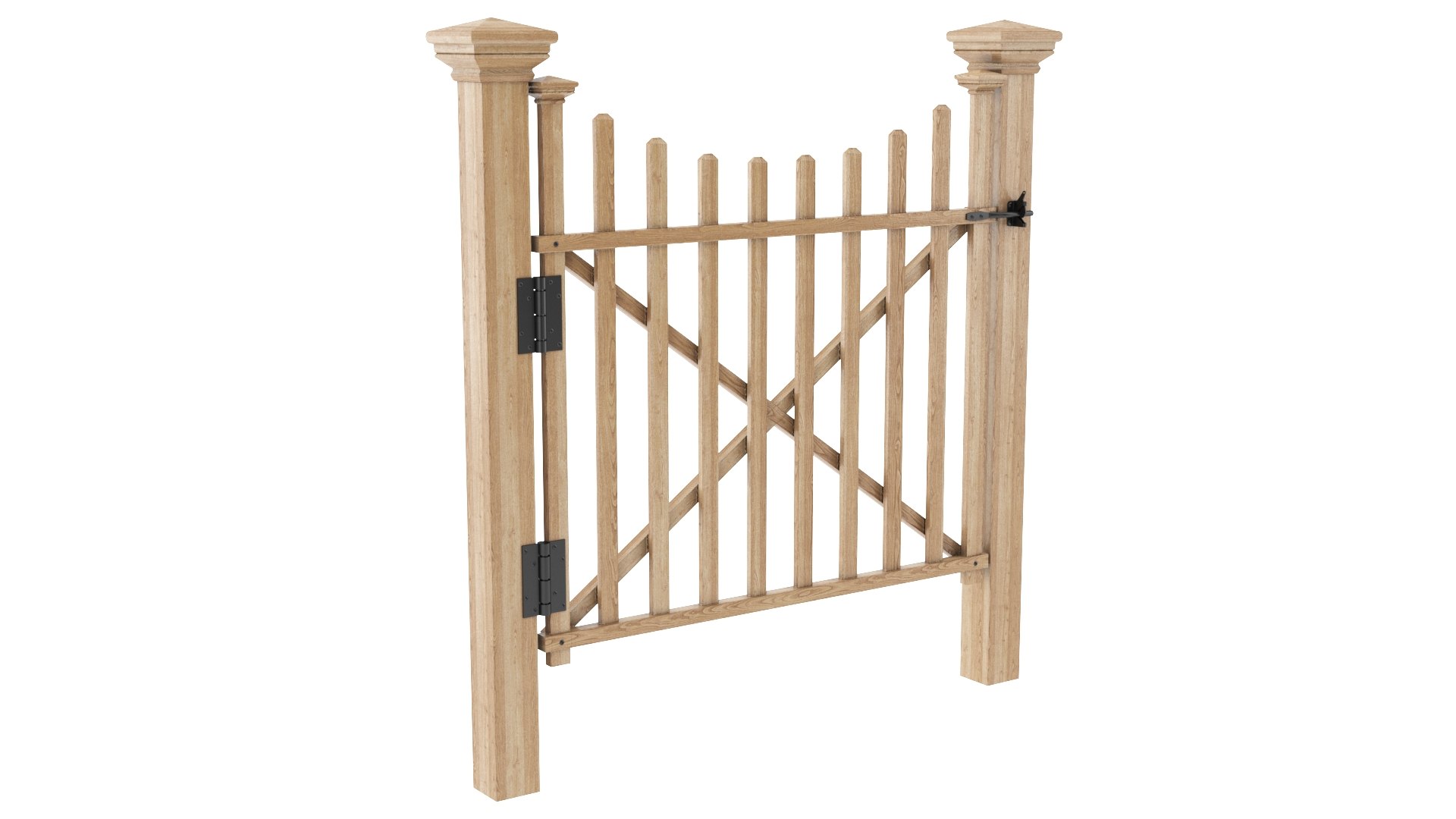 Wooden Fence Gate Model - TurboSquid 1605479
