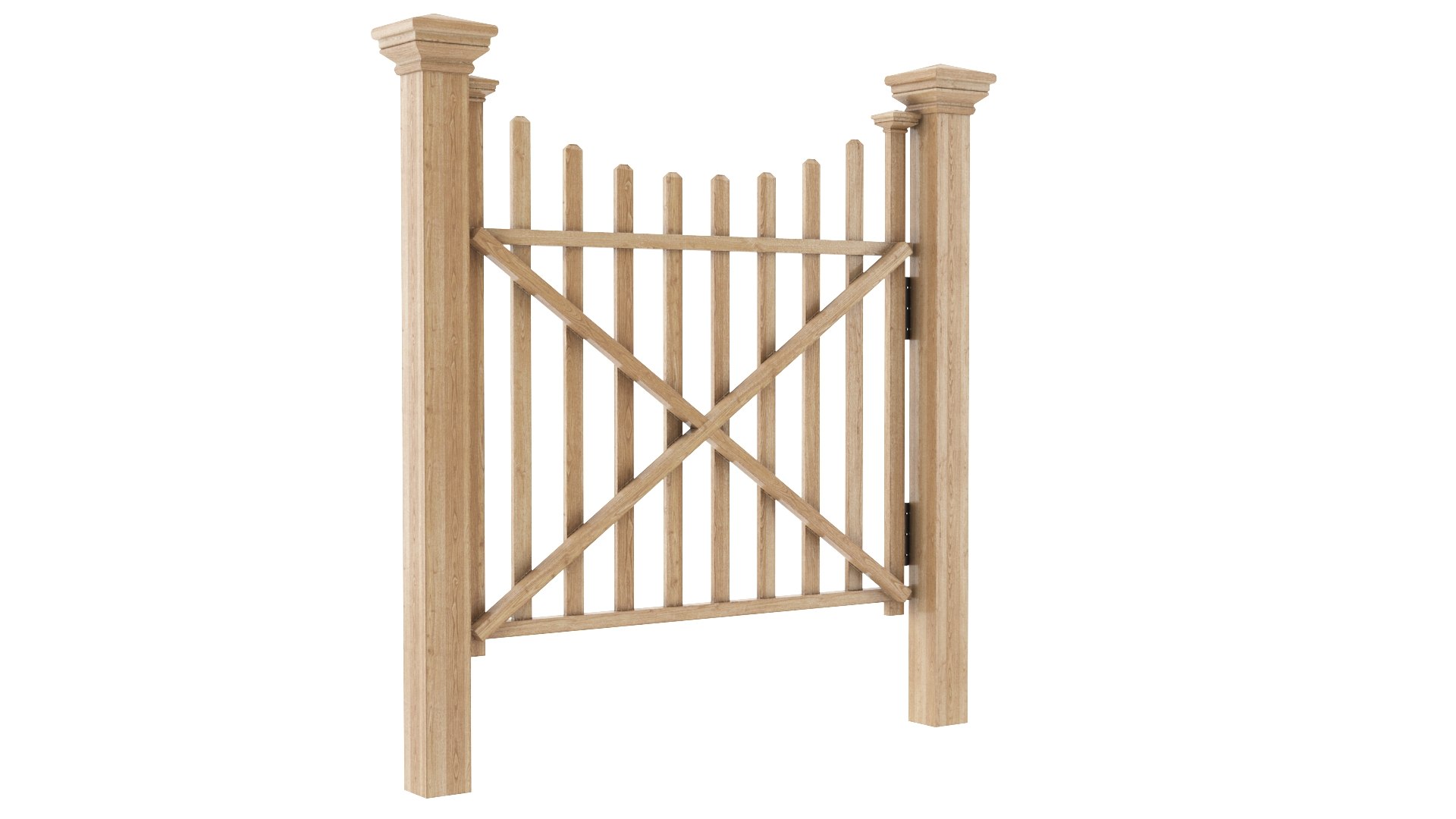 Wooden Fence Gate Model - TurboSquid 1605479