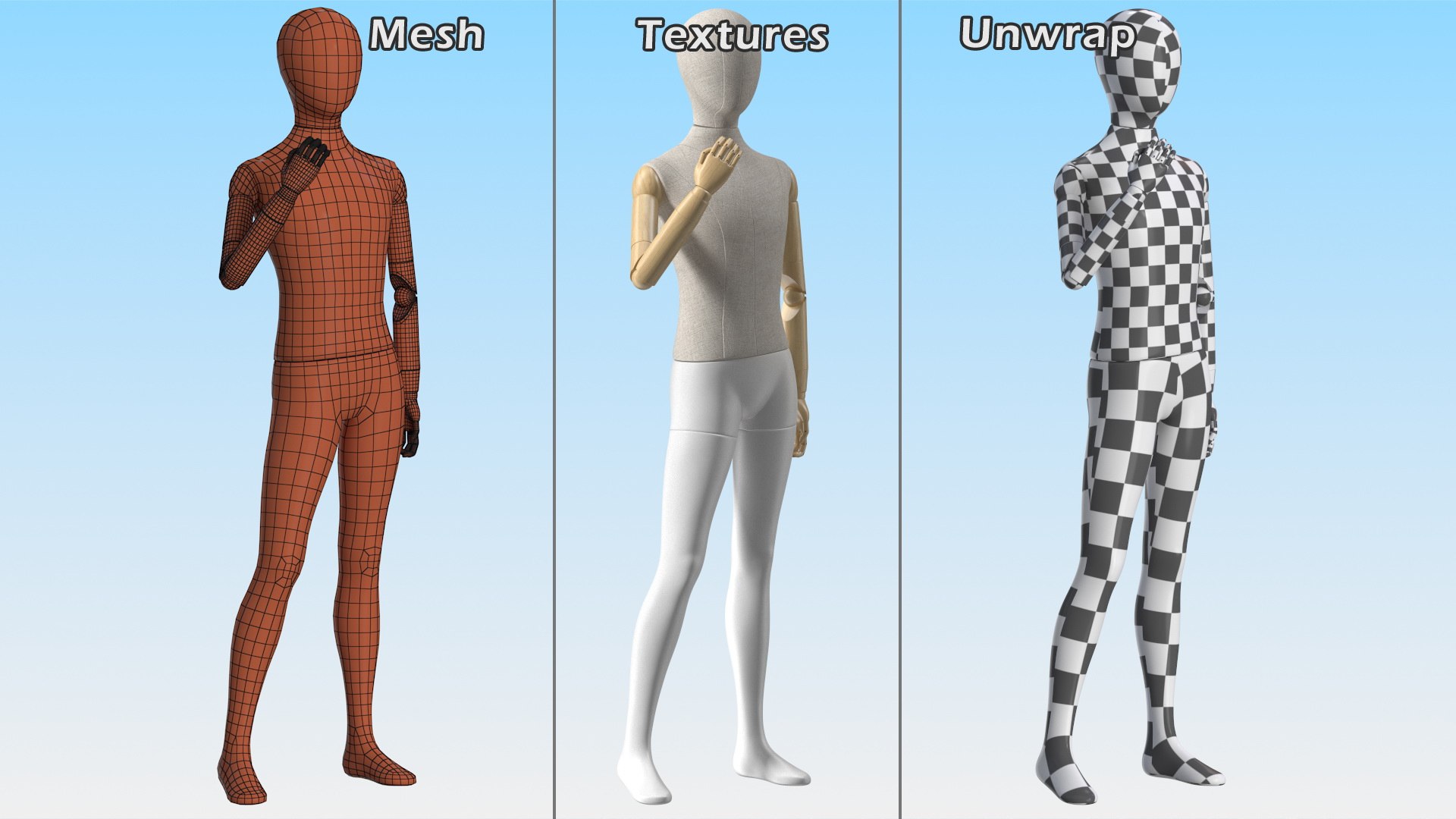 3D Flexible Child Mannequin Standing Pose model - TurboSquid 1852171