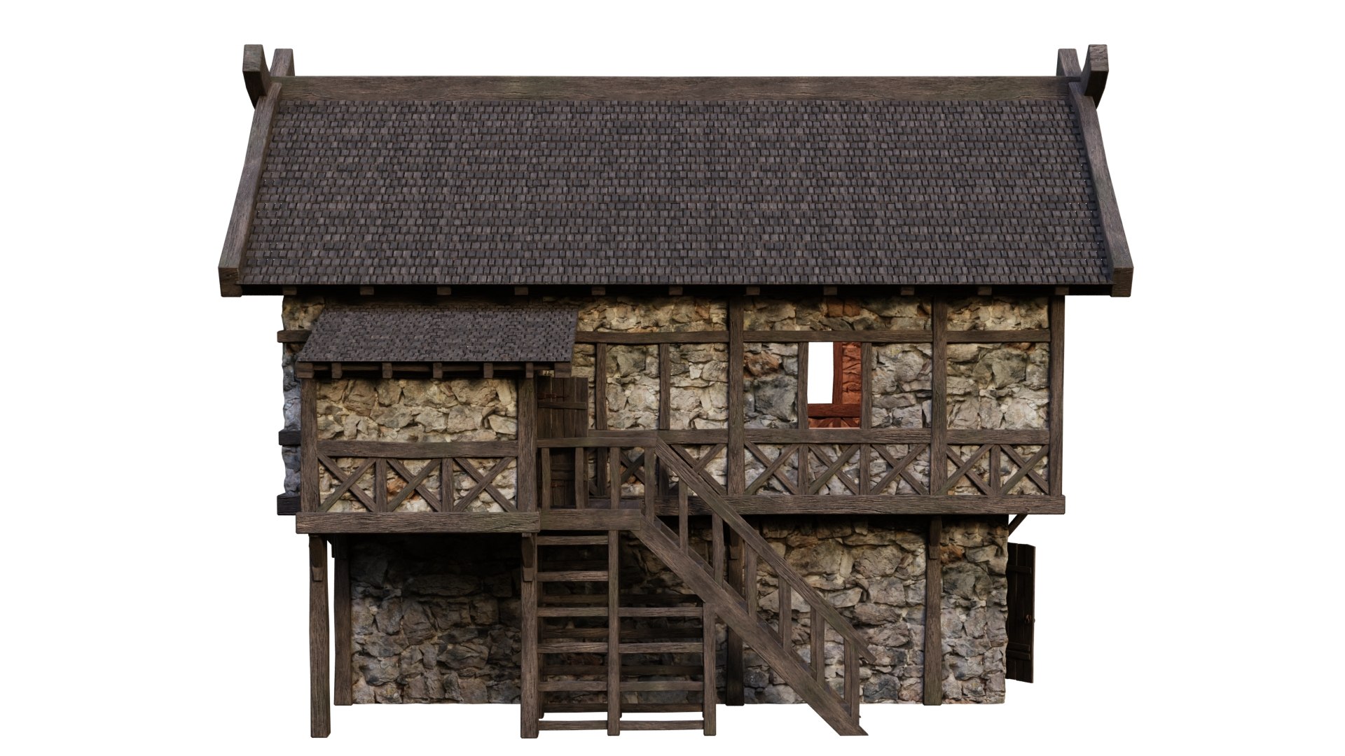 3d 45 46 47 48 Medieval Houses Turbosquid 2028085